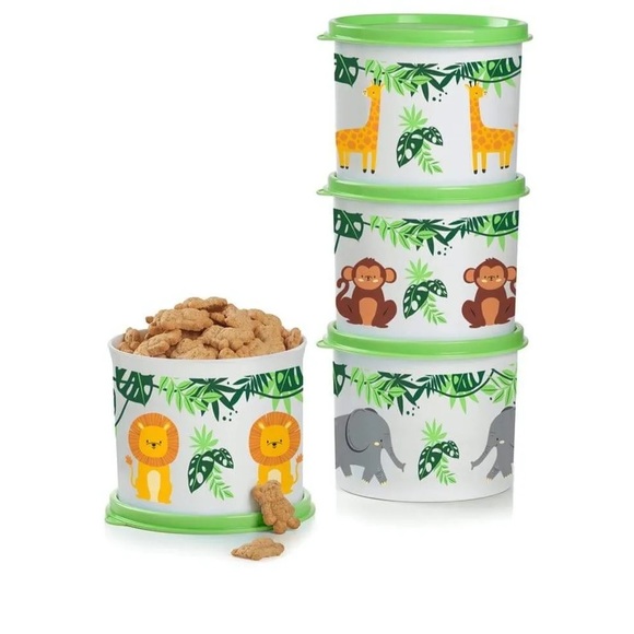 Tupperware | Kitchen | Tupperware Jungle Animals Mini Canister Set ...